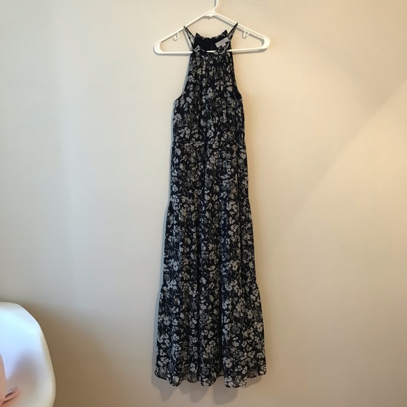 LOFT | Dresses | Loft Navy Halter Tiered Navy Floral Maxi Dress | Poshmark
